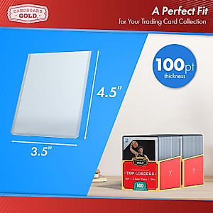 Cardboard Gold - 100pt Top Loaders for Cards - 25 Count - Premium 3x4 Inch Trading Card Toploaders - Protect Your Baseball and Sports Cards with These Crystal Clear Hard Plastic Sleeves Protectors