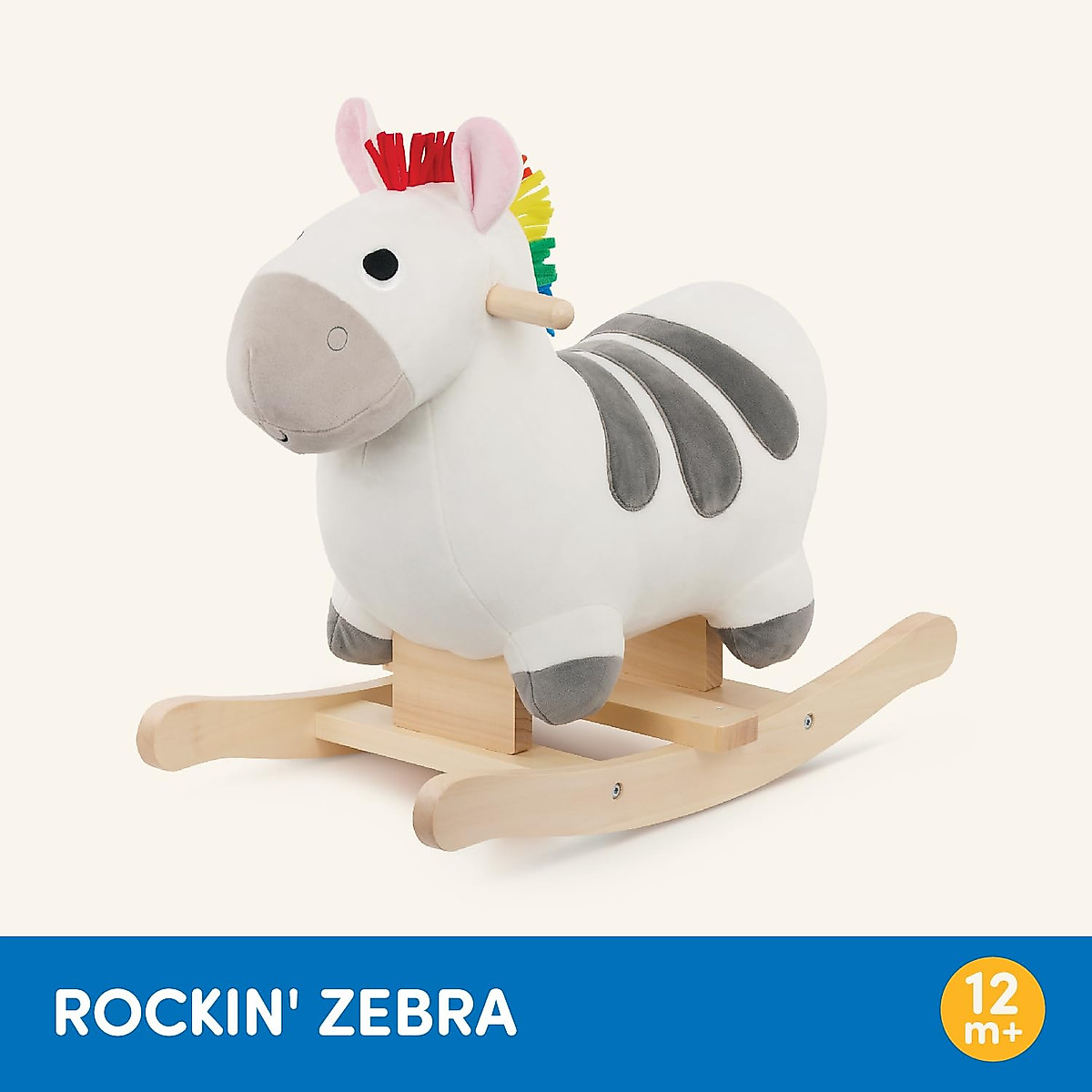 Battat – Zebra Rocking Horse – Wooden Rocker & Plush Body – Active Play Toy – Sturdy & Durable – 12 Months + – Rockin’ Zebra
