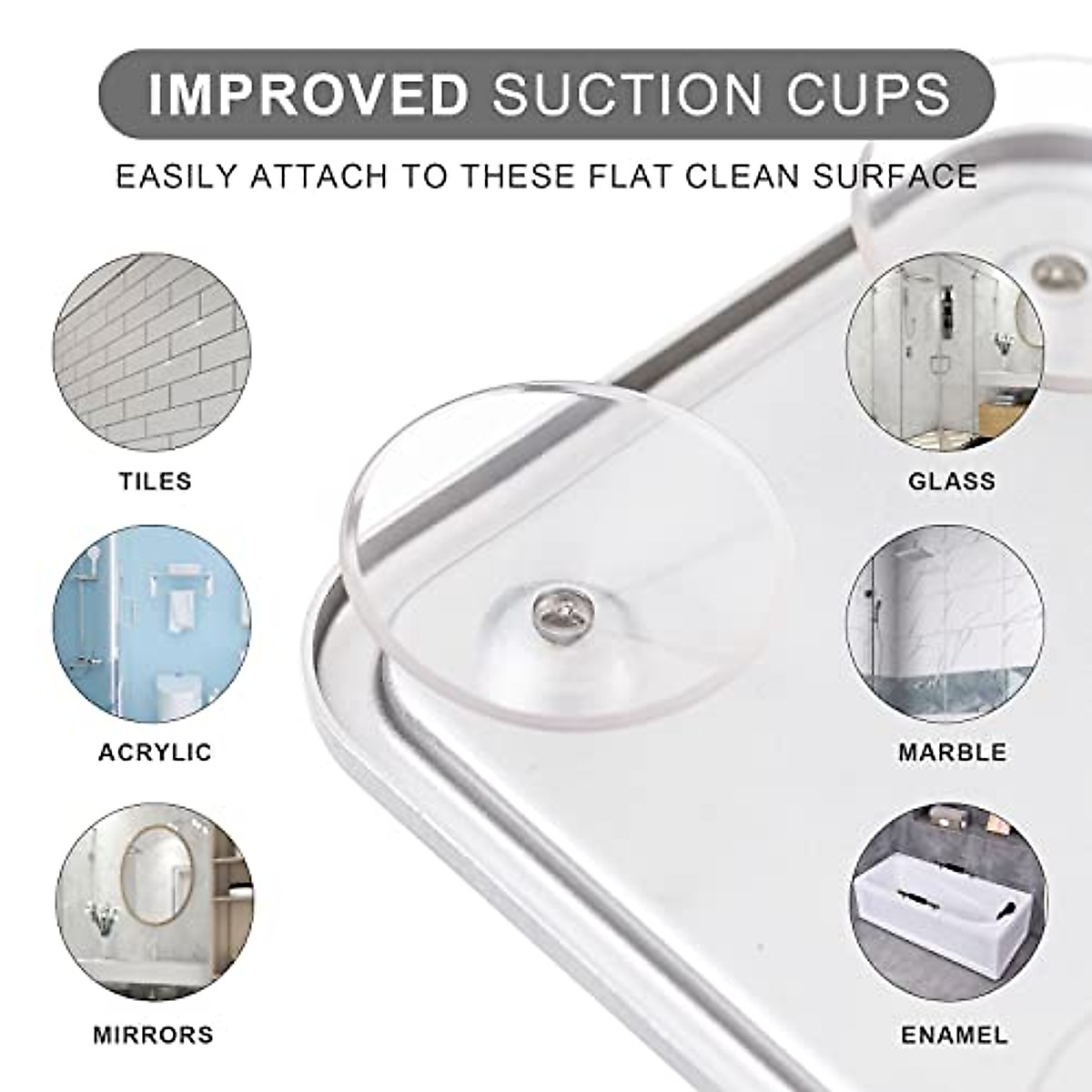 Ettori Shower Mirror Fogless for Shaving- with 4 Suctions, Anti Fog Mirror for Shower, Bathroom, Vanity, Bathtub, Razor Holder for Men