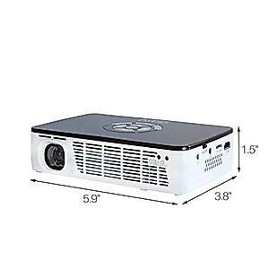 AAXA Technologies P300 Pico Projector with Rechargeable Battery - Native HD resolution with 500 LED Lumens, For Business, Home Theater, Travel and more (KP-600-01)