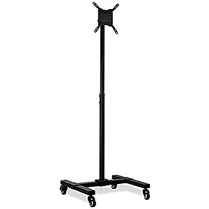 Mount-It! Mobile TV Stand with Locking Wheels | Adjustable Height Rolling Cart for 13" - 42" Flat Panel LCD LED Screens | VESA Compatible up to 200mm | Black