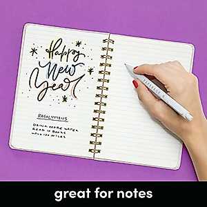 PAPERAGE Lined Spiral Journal Notebook, (Black), 160 Pages, Medium 5.7 inches x 8 inches - 100 GSM Thick Paper, Hardcover, Double-Wire Spiral Journal & Notebook