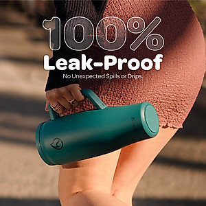 Hydracy Soulmate 40oz Tumbler with Handle and Flip Straw - 100% Leakproof Reusable Insulated Cup with Stainless Steel Straw - Cupholder Friendly Rubber Base Travel Mug - Gifts for Women & Men