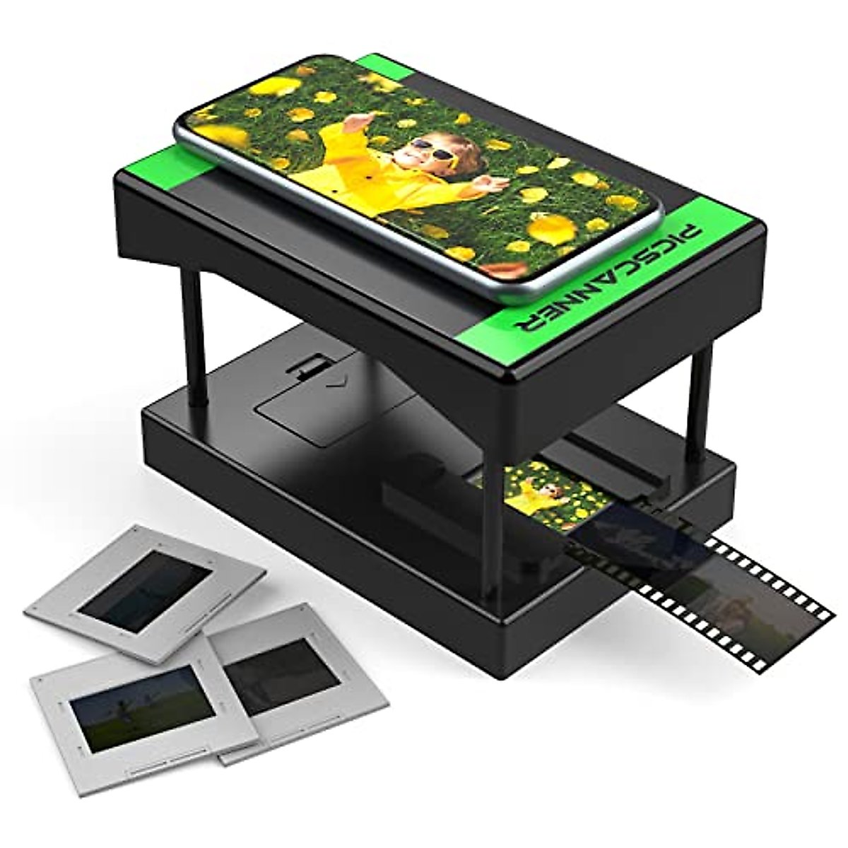 Mobile Film Scanner, 35mm Slide and Negative Scanner for Old Slides to Your Smartphone,Novelty Rugged Plastic Folding Slide Scanner with LED Backlight