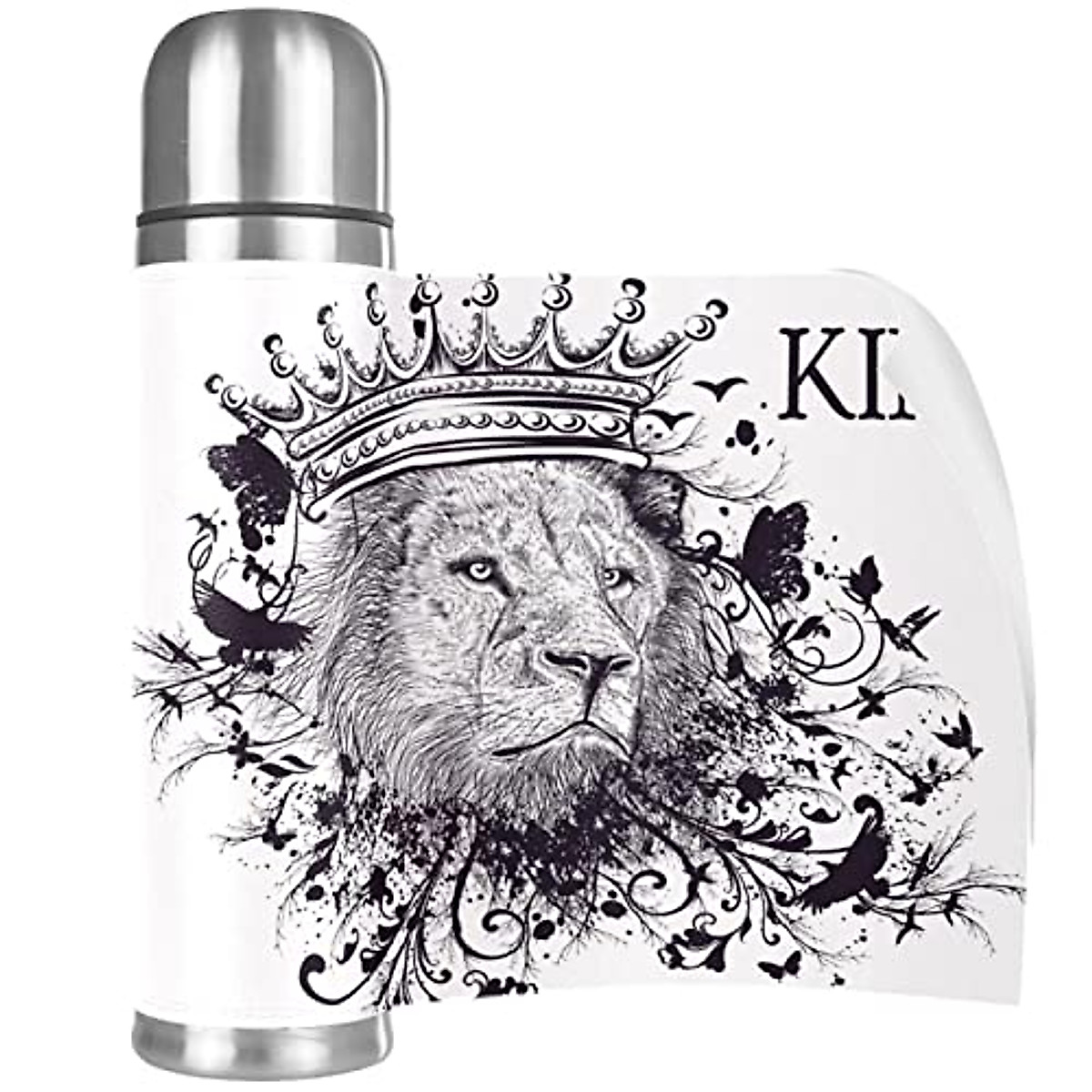 Lion King Stainless Steel Water Bottle, Leak-Proof Travel Thermos Mug, Double Walled Vacuum Insulated Flask 17 OZ