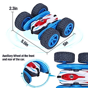 Acekid Remote Control Car for Kids, 2.4 GHz 4WD RC Stunt Car with LED Lights, Double Sided 360 Degree Flips RC Cars Toy for Boys Girls, Birthday Gift for Kids