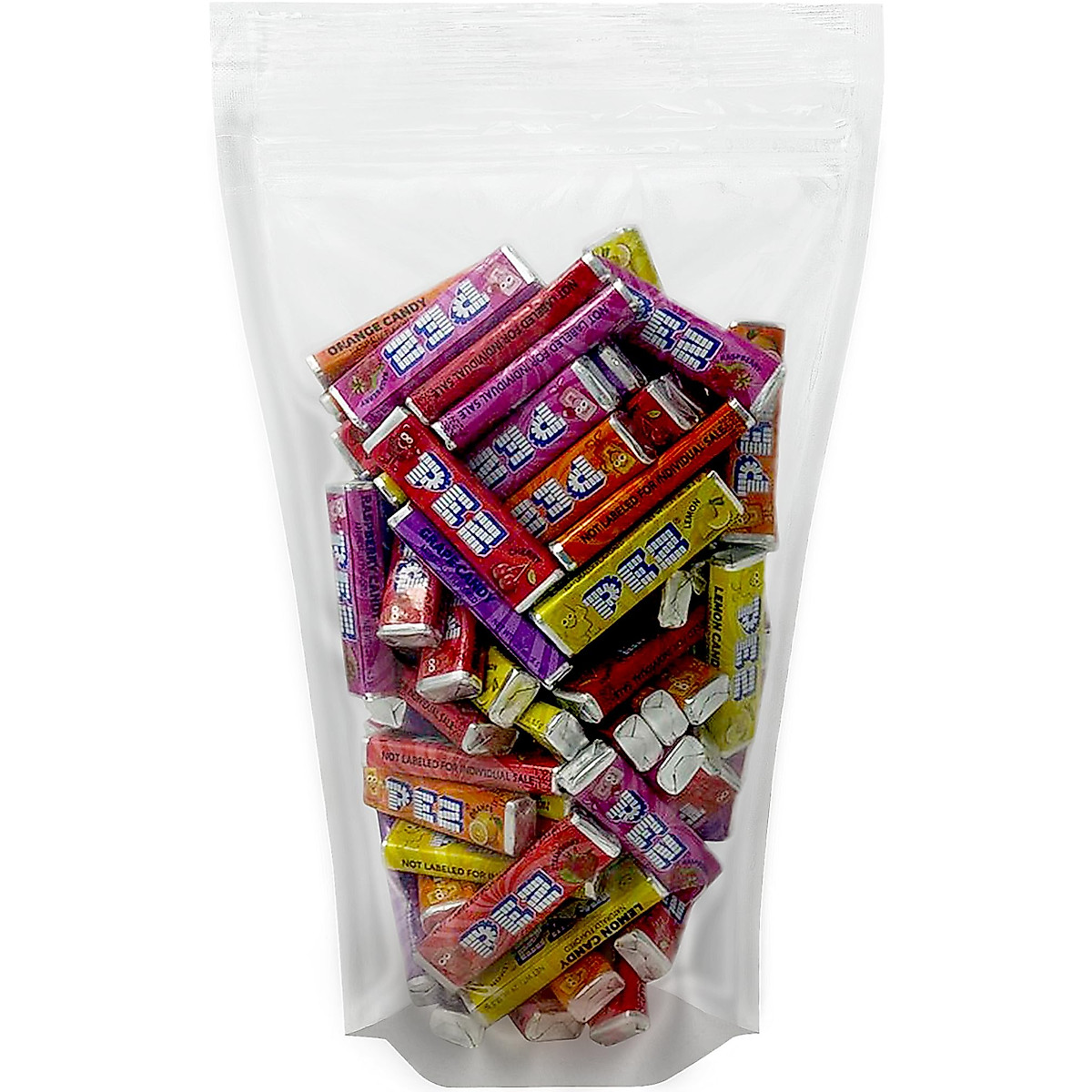 By The Cup PEZ Candy Refills, Assorted Fruit Flavors, 2 Lb Resealable Bag