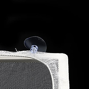 MY MIRONEY 6.3" x 5.63" x 6.22" Fish Incubator Mesh Box Aquarium Fish Breeder Box White Nylon Mesh Juvenile Fish Separation Net Fish Fry Hatchery with Suction Cups Pack of 2