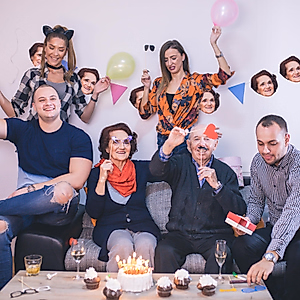 20Pc,Fun Face Cutout Decorations Heads Cardboard Face Cutout,OXYEFEI Punchable Face On A Stick Party Decorations for Birthday Graduation Wedding Bachelorette Party