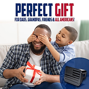 Zone Tech Tactical USA American Flag Hitch Cover - Premium Quality Stainless Steel Black Metal American Flag Emblem Trailer Plug Hitch Cover -US Patriotic Pledge of Allegiance - Fits 2” Receivers