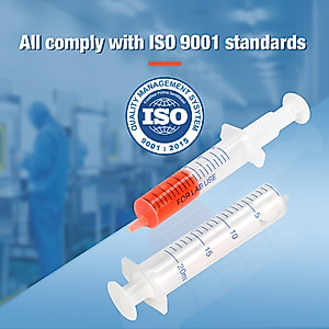 20 PCS 20 ml Plastic Syringe with Measurement, Slip Tip and No Rubber Plunger Small Syringe for for Scientific Lab Injection, Refilling, Measuring Liquids, Oil or Glue Applicator