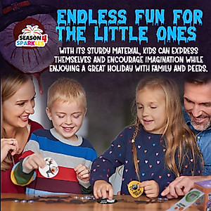 Halloween Sticker Roll 1.5 Inches - 200 Pcs Cute Halloween Stickers for Kids, Toddlers and Adults - 6 Designs Happy Halloween Stickers Bulk Suitable for Party Decors, Arts and Crafts and Goodie Bags