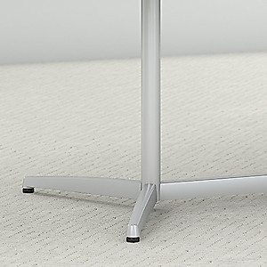 Bush Business Furniture 120W x 48D Boat Shaped Conference Table with Metal Base in Storm Gray