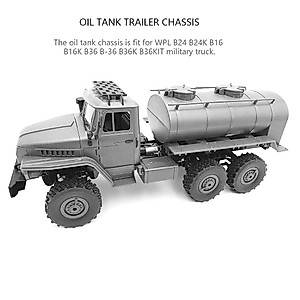 ZJchao Oil Trailer Chassis Spare Tire Kit, for WPL 1/16 B36 B-36 B36K B36KIT Military Truck Car Spare Parts DIY Car Accessoy