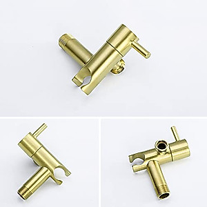 MINJING Bidet Sprayer Kit for Toilet Brushed Gold Button Sprayer Single Cold Bathroom Tap Multifunctional Wall Hanging Bathroom Bidet Shower, D