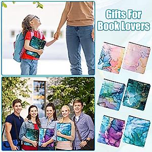 6 Pcs Book Protector Hardcover Pouch Sleeves with Zipper Book Cover for Book Lovers Washable Fabric Book Protector Pouch for Paperbacks Book Lovers Gifts, Medium 11 x 8.7 Inch(Quicksand with Glitter)