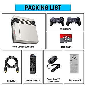 Lutonvia Retro Gaming Console Super Console Cubex3 Built-in 100000+ Games, EmuELEC4.5/Android 9.0/CoreE 3 System in 1, Video Game Console S905X3 Chip, Emulator Console for 8K UHD Output (256G)