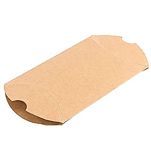 SEUNMUK 150 Pack 5 x 3.5 Inches Large Pillow Boxes, Kraft Pillow Box with Jute Twines, Brown Pillow Candy Box Pillow Box Party Wedding Favor for Anniversary, Birthday, Halloween