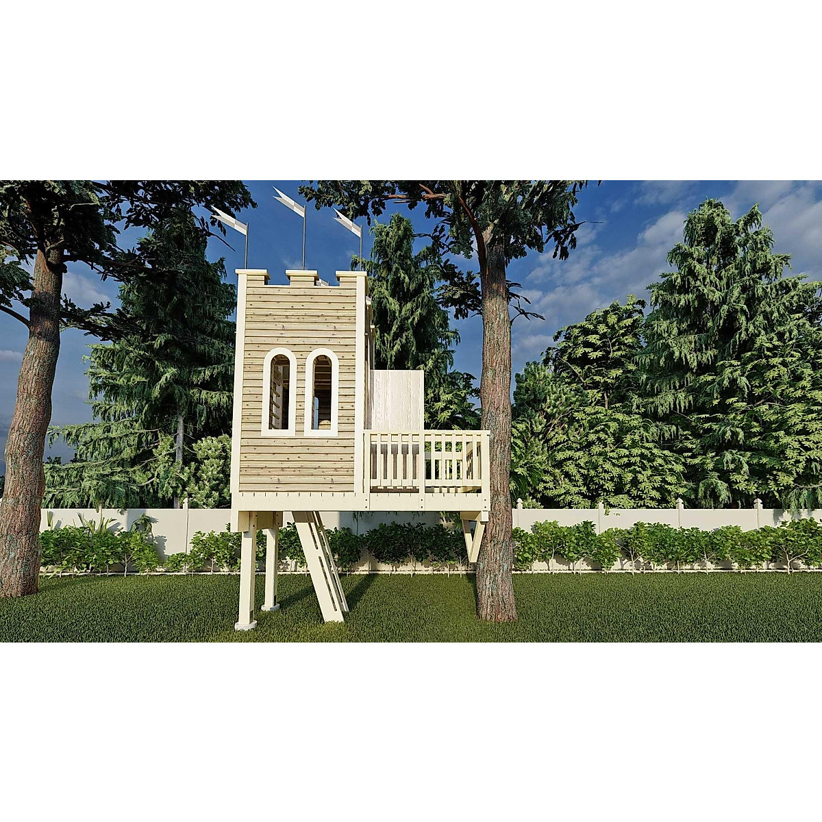 The Enchanted Castle © 1 Tree 2 Post Treehouse Plan