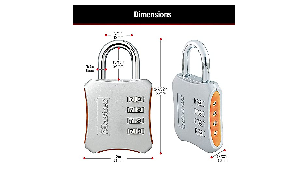 Master Lock Resettable Combination Locker Lock for Schools