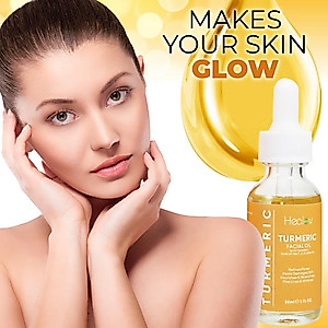 Turmeric Serum for Face & Body - All Natural Turmeric Skin Brightening Serum for Dark Spots - Turmeric Facial Repair Serum Cleanses Skin, Fights Acne, Evens Tone, Minimizes Pores - Pure Turmeric Oil