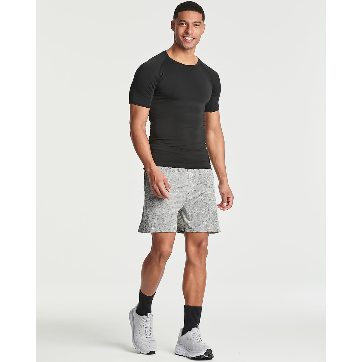 4 Pack: Mens Short Sleeve Shirts Compression Base Layer Tight Thermal Undershirt Slimming Black Active Fitness Athletic T-Shirt Quick Dry Fit Workout Sports Rashguard Gym Running Top, Set 1,L