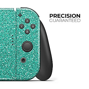 Design Skinz - Compatible with Nintendo Switch OLED Console + Joy-Con - Skin Decal Protective Scratch-Resistant Removable Vinyl Wrap Cover - Sparkling Teal Ultra Metallic Glitter