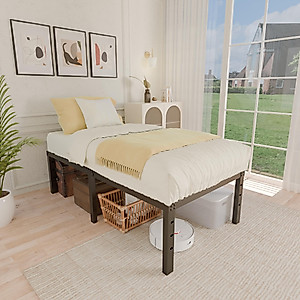 ALDRICH 18 Inch Metal Twin Bed Frame - Black Basic Steel Slats Platform, Easy Assembly Heavy Duty Noise Free Bedframes, No Box Spring Needed