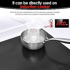 KITCHENRAKU KR Large Induction Cooktop Protector Mat, (Magnetic) Food Grade Electric Stove Burner Covers Anti-Strike&Anti-Scratch as Glass Top Stove Cover