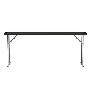 Flash Furniture 6-Foot Black Plastic Folding Training Table
