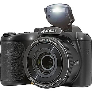Kodak PIXPRO AZ255 Digital Camera Kit (Black) + Point & Shoot Camera Case + 32GB SD Memory Card + Rechargeable Batteries & Charger + USB Card Reader + Table Tripod + Accessories
