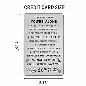 CPLJW 30th Birthday Decorations Gifts for Women Men - Happy 30 Years Old Birthday Wallet Card Gifts