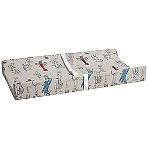 Glenna Jean Fly-by Diaper Changing Pad, Grey Cover-Airplane Print