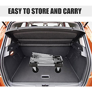 Platform Truck Platform Truck Aluminum Flat Handtruck Adjustable Length Folding Push Cart Load 330 Lbs Moving Dolly Cart Flatbed Cart Reliable