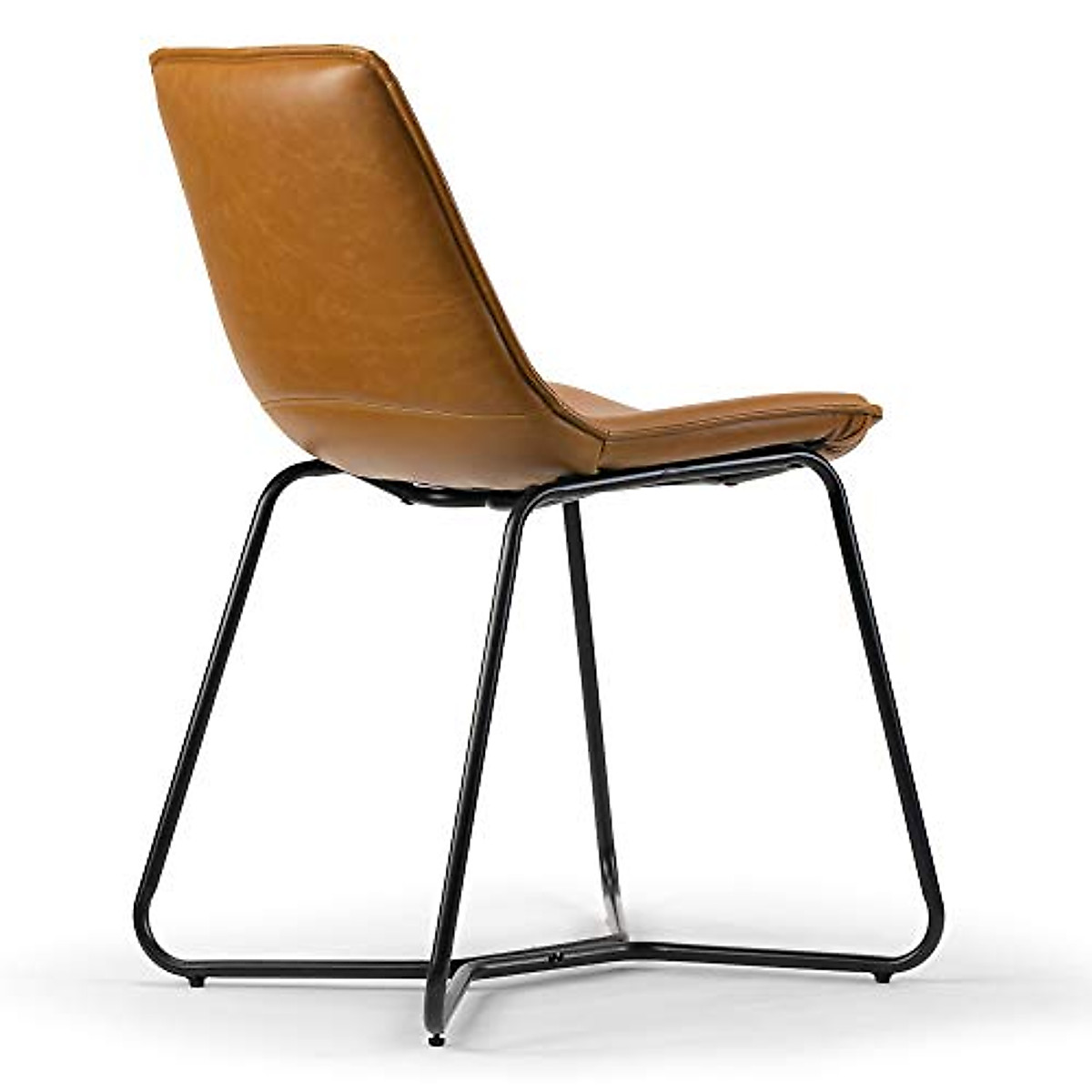 Glamour Home Amery 19" Modern Faux Leather Dining Chairs - Cappuccino (Set of 2)