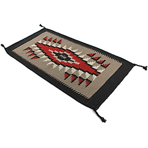 Onyx Arrow Southwest Décor Wool Area Rug, 20 x 40 Inches, Percheron