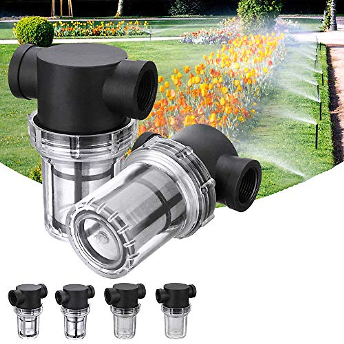 Denpetec 1Pcs Garden Pond 1 inch Inline Mesh Strainer Water Pump Filter Irrigation High Flow Pipeline Filter Garden Interface Strainer(Size:40 mesh)