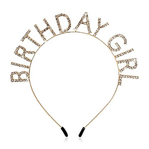 AOPRIE Birthday Crwon for Women Gold Happy Birthday Princess Crown Rhinestone Accessories Birthday Girl Headband Birthday Tiara for Women Girls