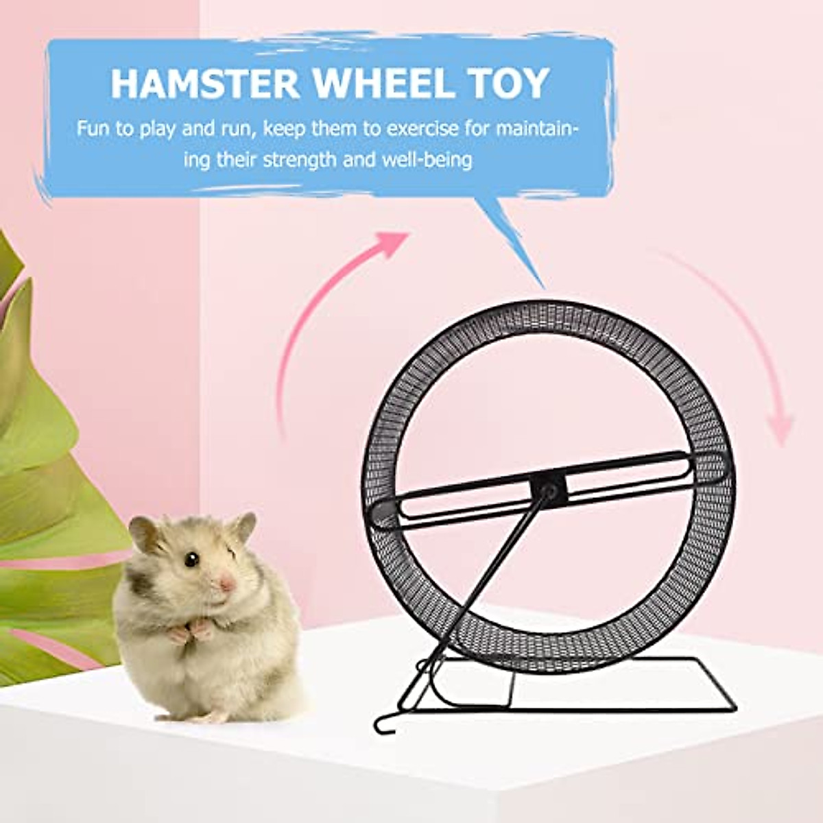 ULTECHNOVO Chinchilla Wheel, Pet Hamster Running Wheel, Hamster Toys for Hamster Cage Spinner Small Animals Exercise Wheels for Dwarf Syrian Gerbils Mice Or Other Small Animals(Black 26)