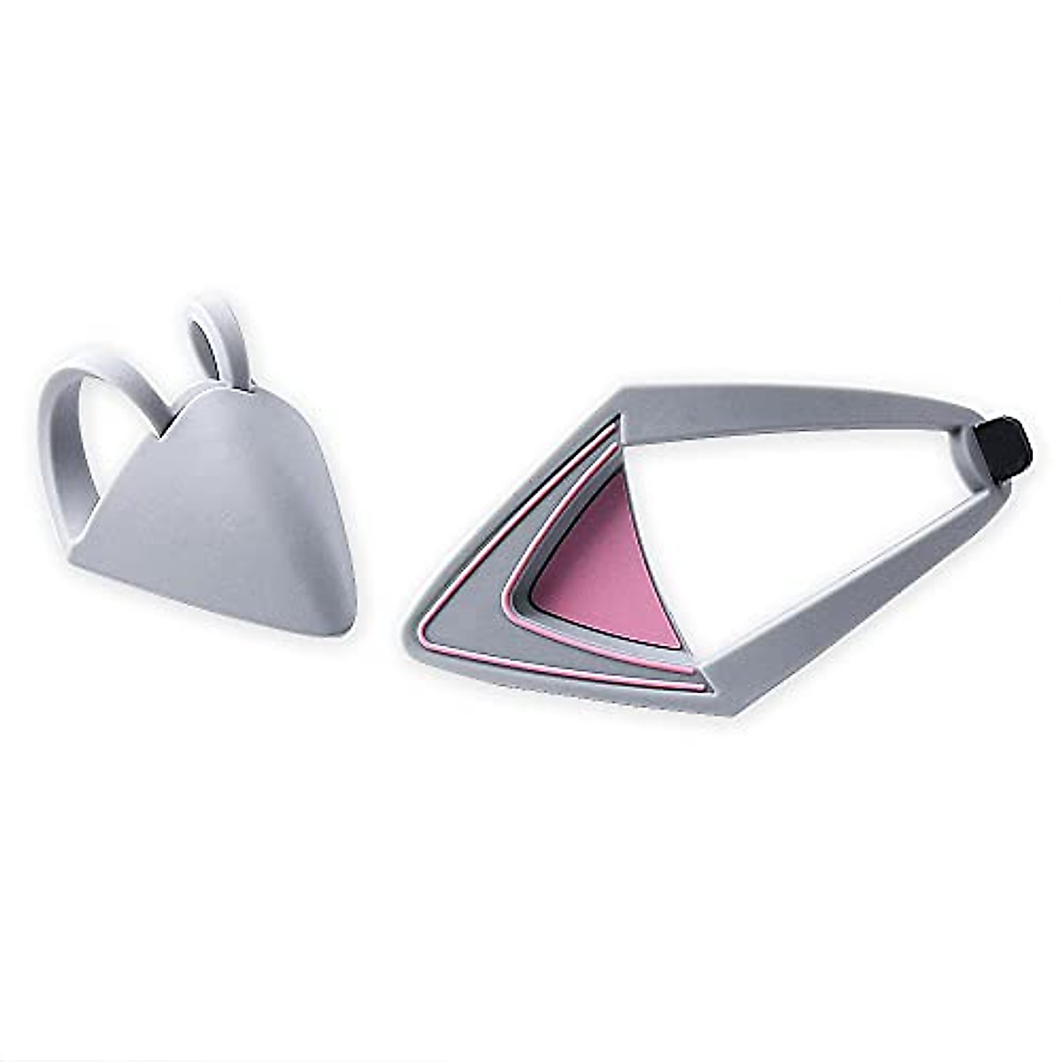 HUYUN Silicone Headsets Cat Kitty Ears Lovely Attachable Accessory Perfect Compatible for SteelSeries Arctis 5, Bose NC700 QC35 Silver Gray White Mercury Headphones