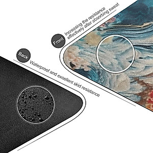 GOODOLD Geometric Ethnic Yoga Mat, 71 x 26 Inch Non-slip Yoga Mats Folding Travel Exercise Mat Indoor Outdoor Gym Pilates with Storage Bag for Women Men