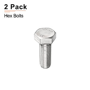 DTGN M14x40mm(DxH) Hex Bolts - 2Pack - Good for Machine Tools - 304 Stainless Steel Hexagon Head Screws