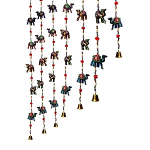 Garden Of Arts Indian Traditional Hanging 5 Layer Door Hanging, Wall Hanging, Decorative Hanging of 28 Inches Set of 2