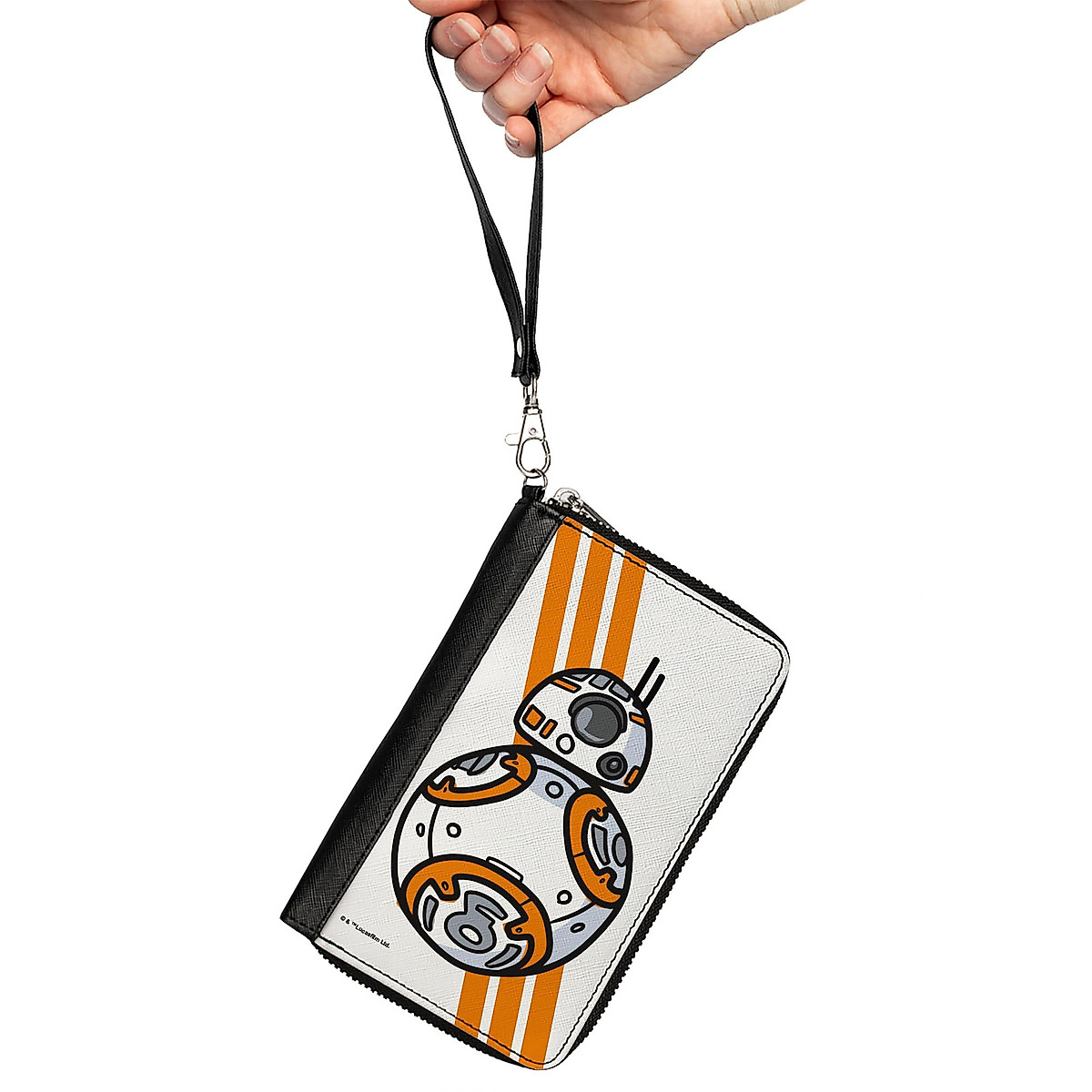 Buckle-Down Women's PU Zip Around Wallet Rectangle-Star Wars BB-8, 7.5"x4.5"