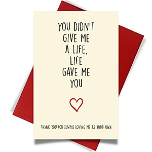 Cheerin Greeting Card with Envelope - Sweetest Day Card for Parents - Appreciation Card for Mom Dad - Thank You Card for Stepmom and Stepdad