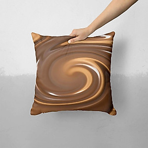 iiRov Chocolate and Carmel Swirl - Custom Decorative Home Decor Indoor or Outdoor Throw Pillow Cover for Sofa, Bed or Couch Cushion (Pillow CASE Cover ONLY)