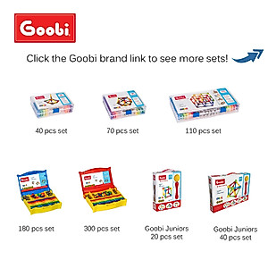 Goobi 110 Piece Construction Black and White Set Building Toy Active Play Sticks STEM Learning Creativity Imagination Children’s 3D Puzzle Educational Brain Toys for Kids with Instruction Booklet