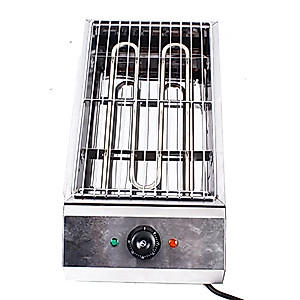 kitneed 110V 1800W Commercial Electric Grill, Steel Smokeless Smokeless Barbecue Grill, Portable Electric Grill Griddle with Grate & Oil Drip Tray for Courtyard Dinner, Outdoor, Party