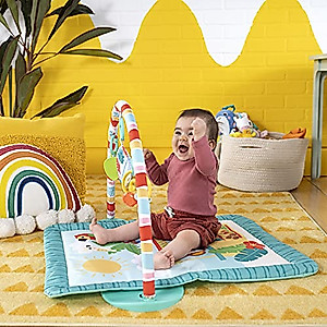 Bright Starts Tiki Bar Baby Activity Gym & Tummy Time Mat with Bar and 3 , Newborn to 3 Years