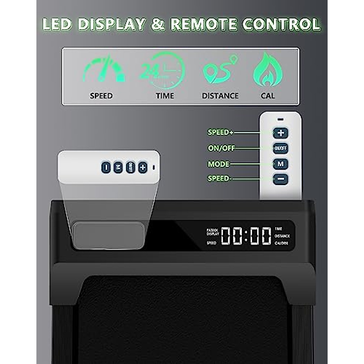 Walking Pad Treadmill, 2 in 1 Under Desk Treadmill with Remote Control, Compact Mini Treadmill in LCD Display, Installation-Free Jogging Machine for Home/Office.D1-Black…